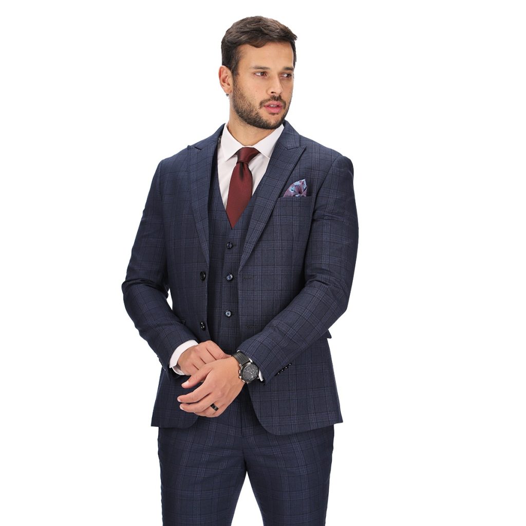 Traje Slim Fit 3 Pzas Azul Gales – Valenti
