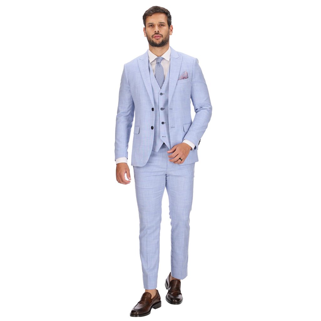 Traje Slim Fit 3 Pzas Azul Cielo – Valenti